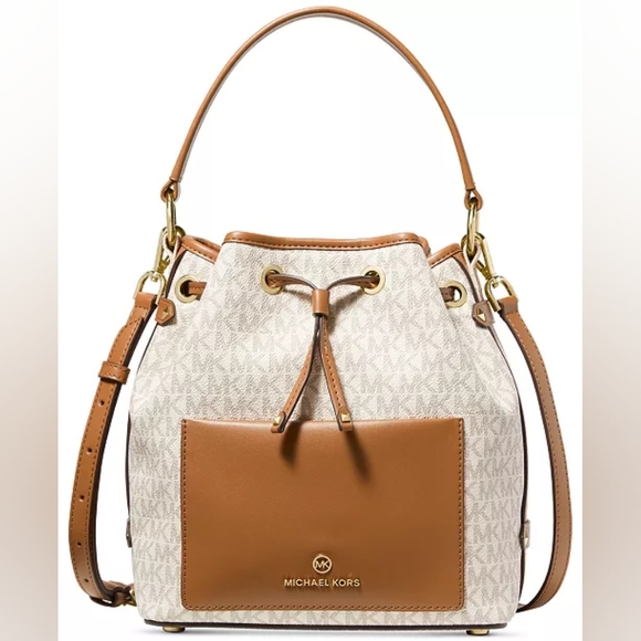 Michael Kors | Bags | New Michael Kors Signature Maeve Bucket Messenger ...